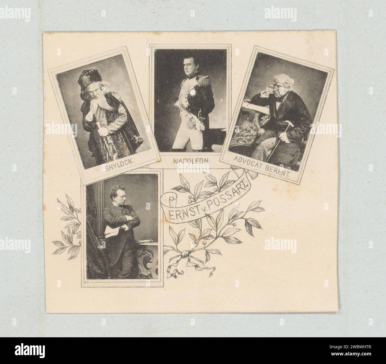 Four portraits of actor Ernst von Possart in the Rolen Shylock ...