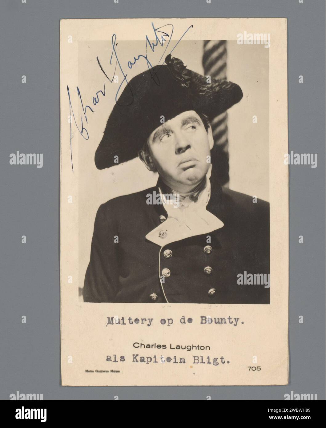 Portrait of actor Charles Laughton, as Captain BLight in the film ...