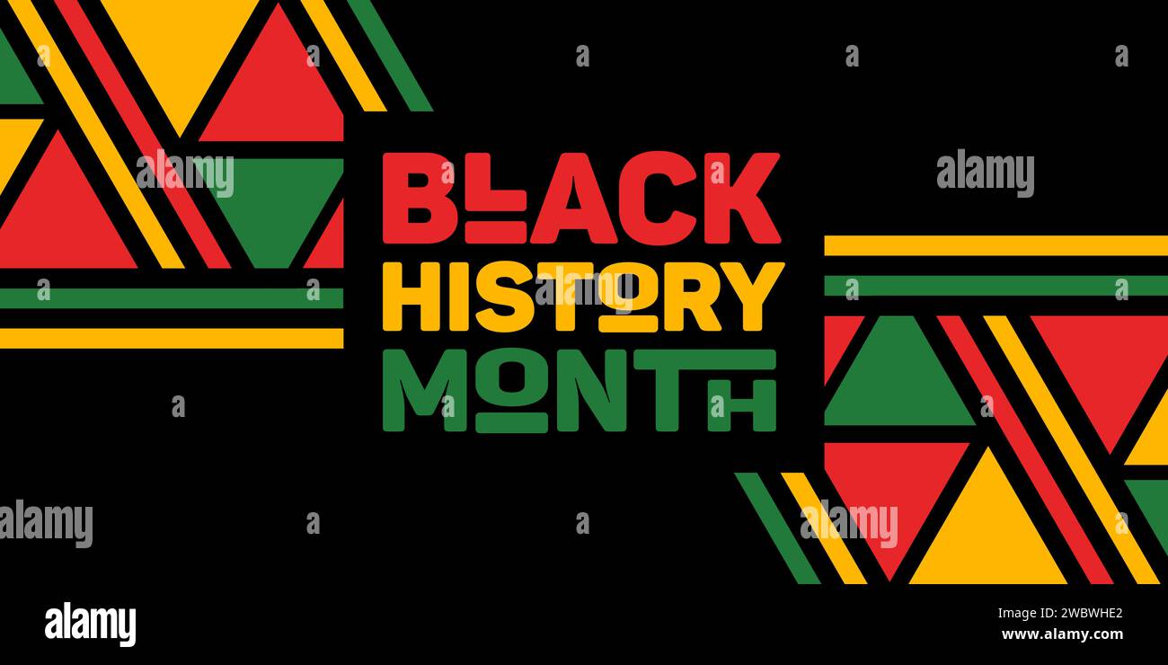 Black History Month. Horizontal bright banner. Vector illustration ...