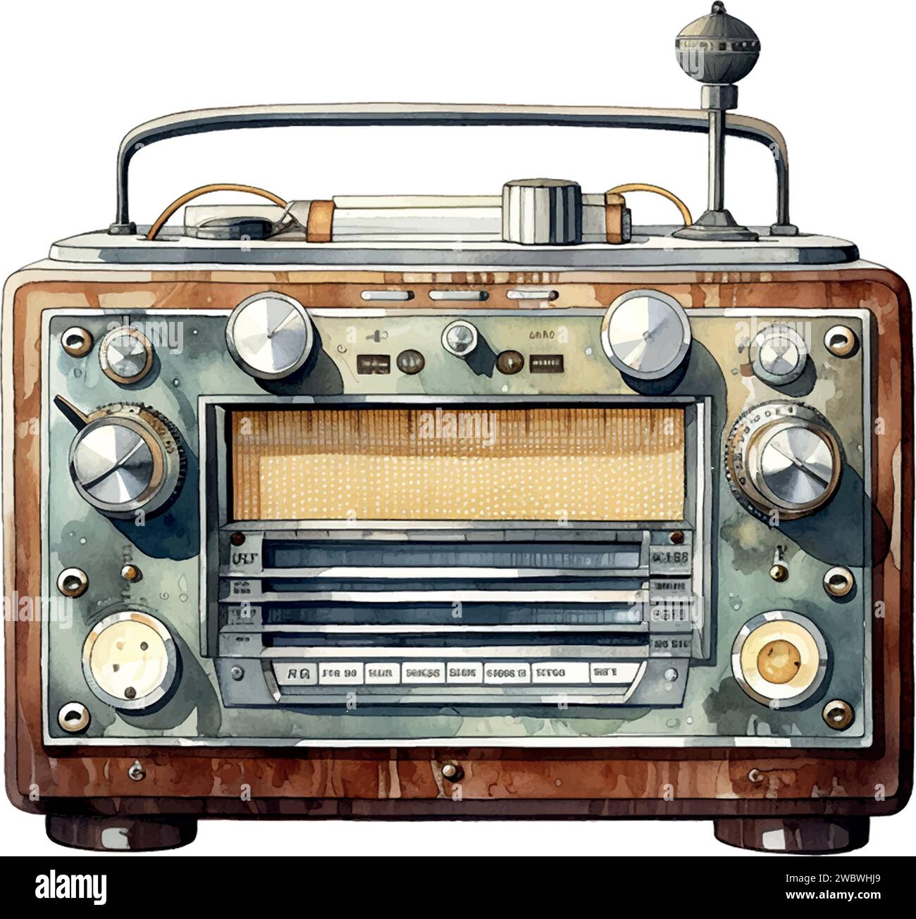 Closeup vintage radio dial Stock Vector Images - Alamy