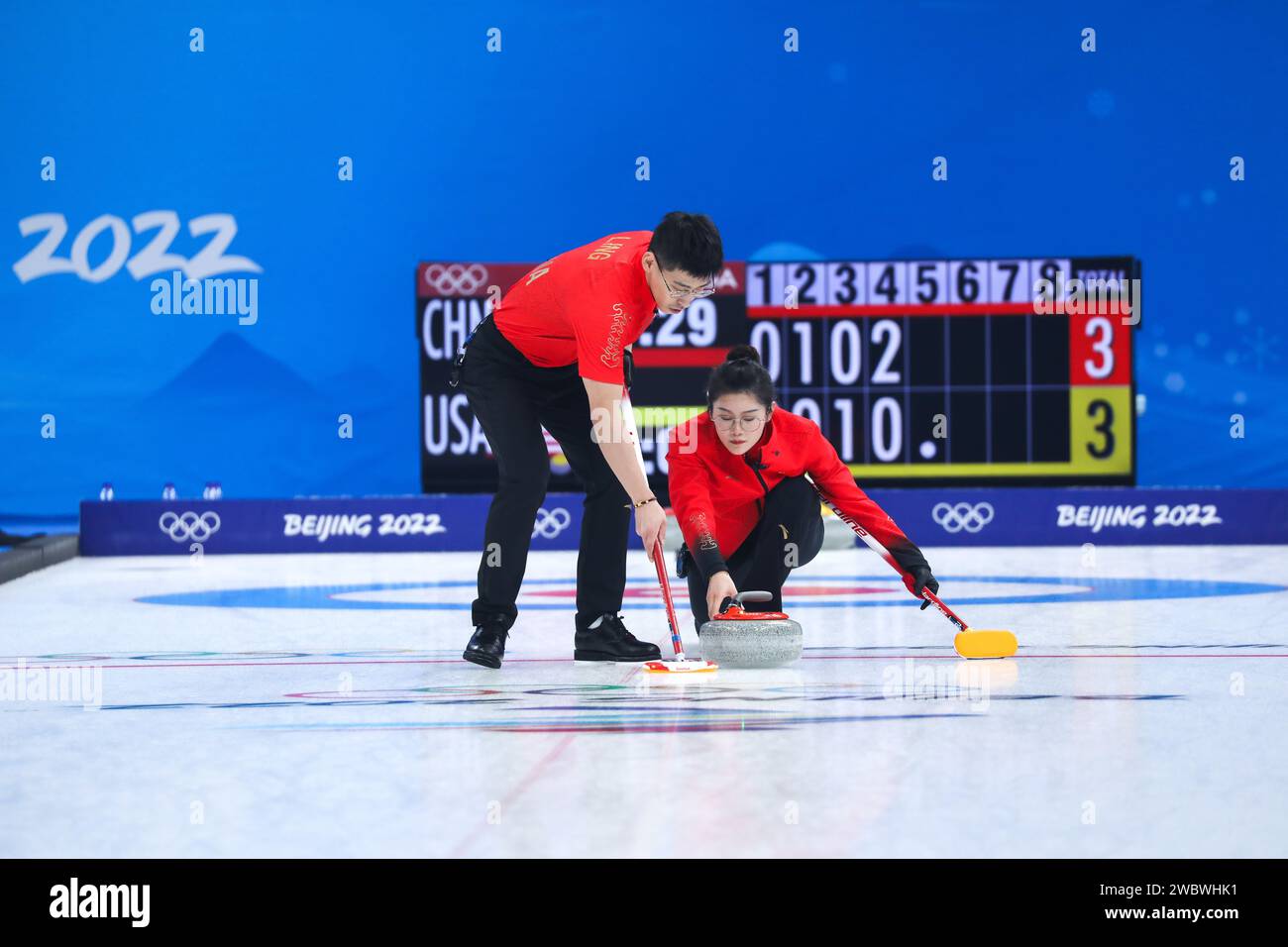 FEB 5, 2022 - Beijing, China: Fan Suyuan and Ling Zhi of Team China ...