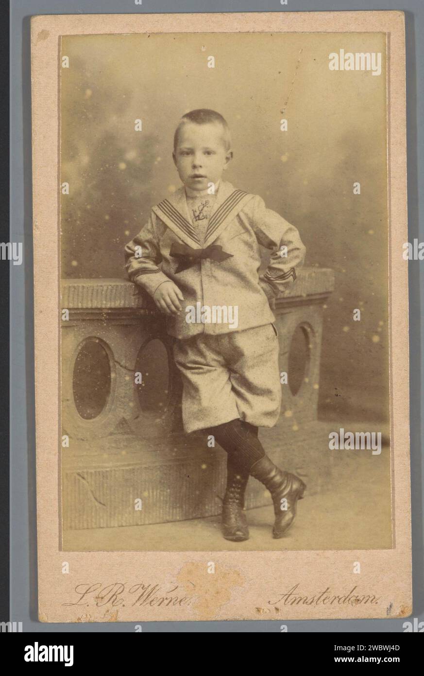 Portrait of an unknown boy, Louis Robert Werner, 1878 - 1886 Photograph ...