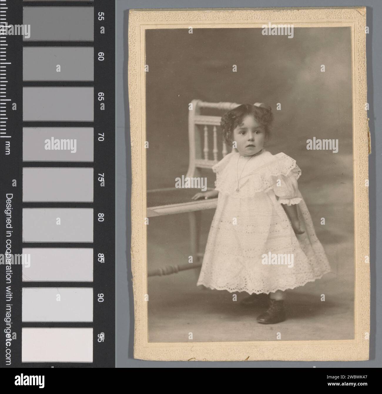 Portrait of an unknown child at a chair, François Besson, 1888 - 1930 ...
