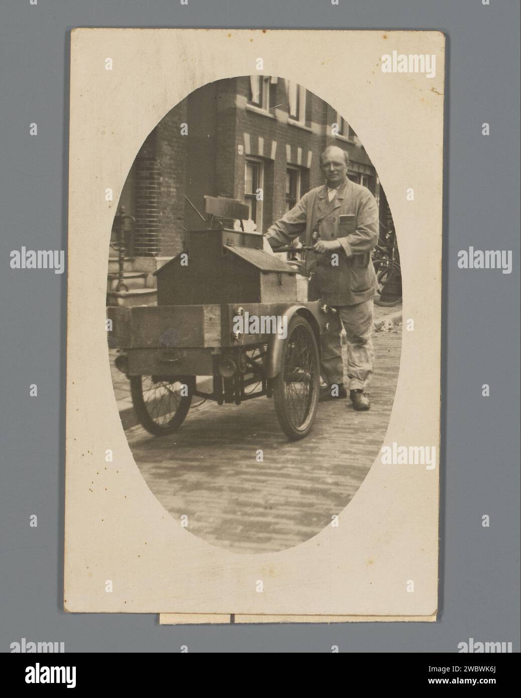 Portrait of an unknown milkman at his cargo bike, c. 1950 - c. 1969 ...