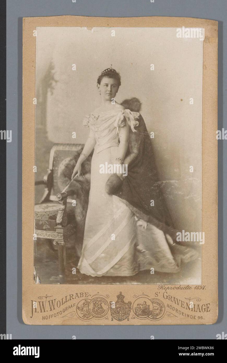Portrait of Princess Wilhelmina, 1897 Photograph. visit card The Hague ...