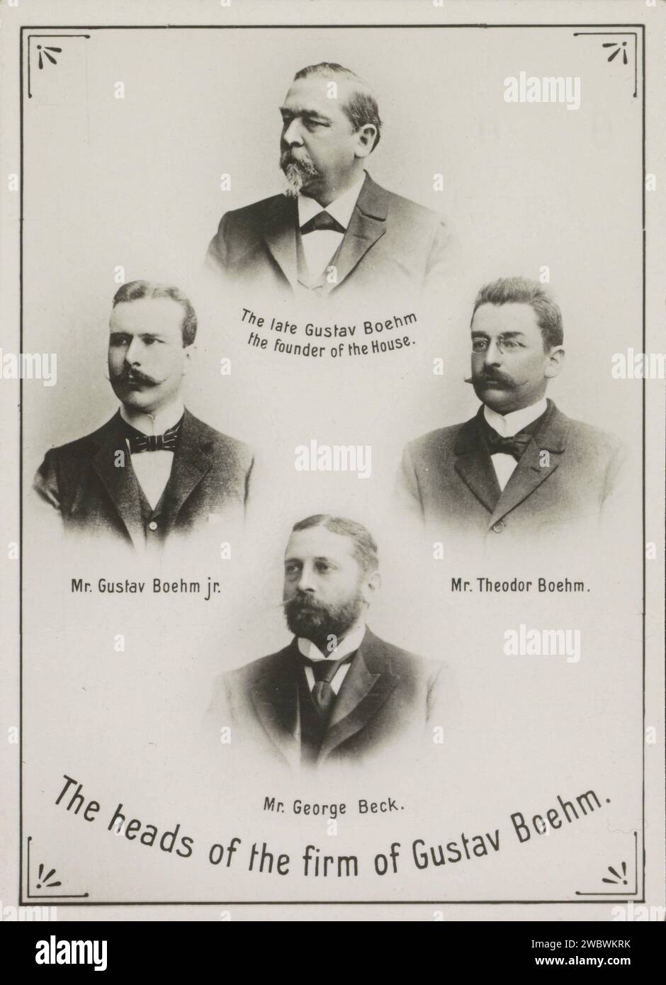 Fotomontage of the board members of the Gustav Boehm company: founder ...
