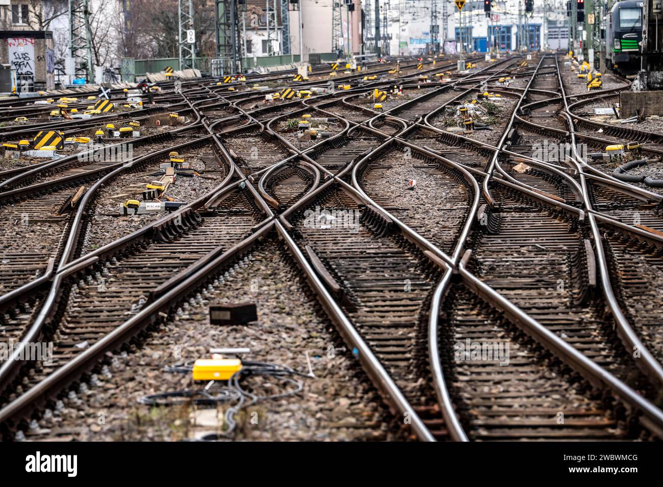 Empty tracks in front of Cologne Central Station, 3-day strike of the ...