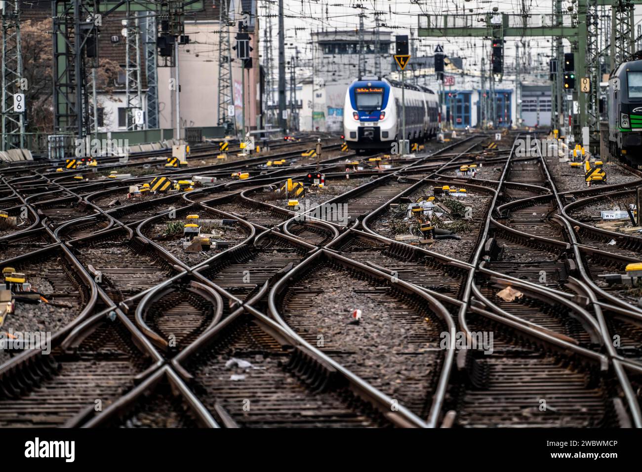 Empty tracks in front of Cologne Central Station, 3-day strike of the ...