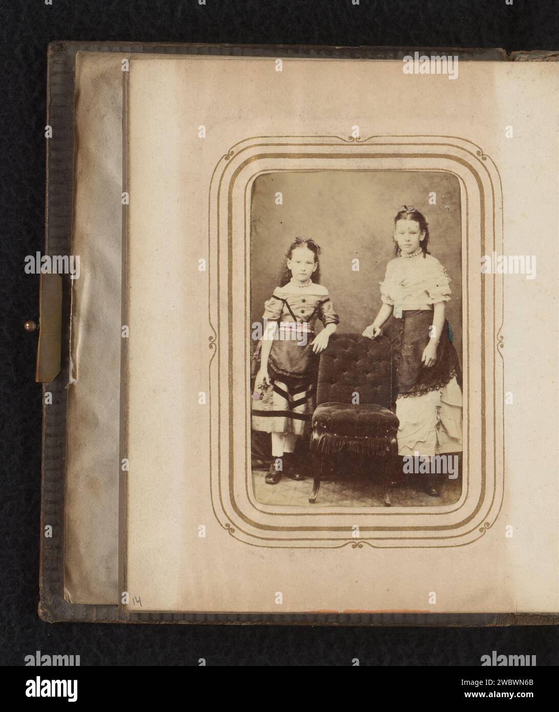 Portrait of two girls near a chair, Frederick Argall, 1860 - 1900 ...