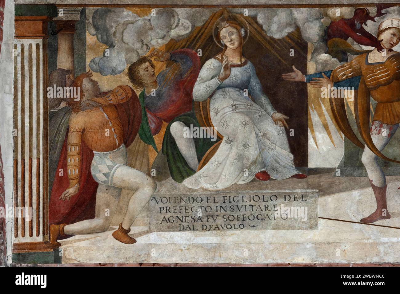 Episodio della vita di S.Agnese - affresco - pittore lombardo degli ...