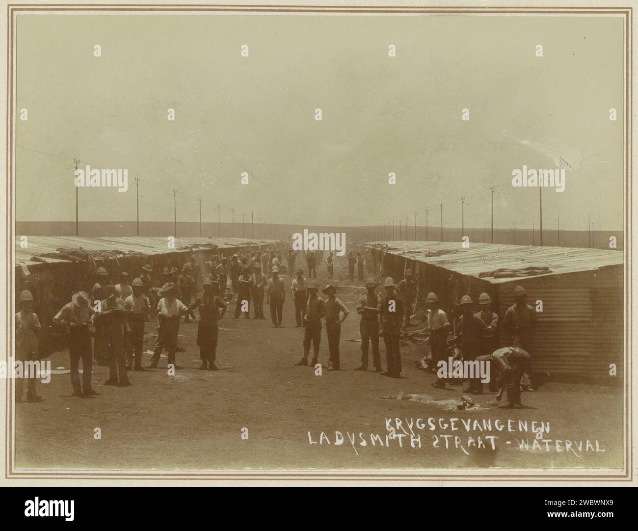 English prisoners of war in a tent camp in waterfall, Anonymous, 1899 ...