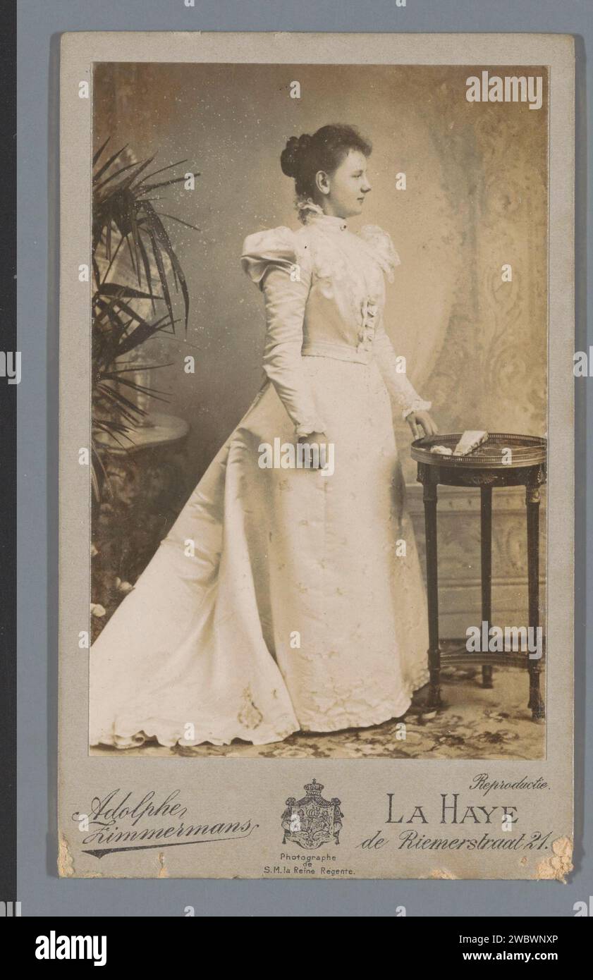 Portrait of Princess Wilhelmina, 1897 Photograph. visit card The Hague ...