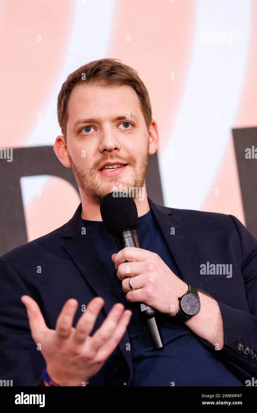 Munich, Germany. 12th Jan, 2024. Daniel Metzler, CEO of Isar Aerospace ...