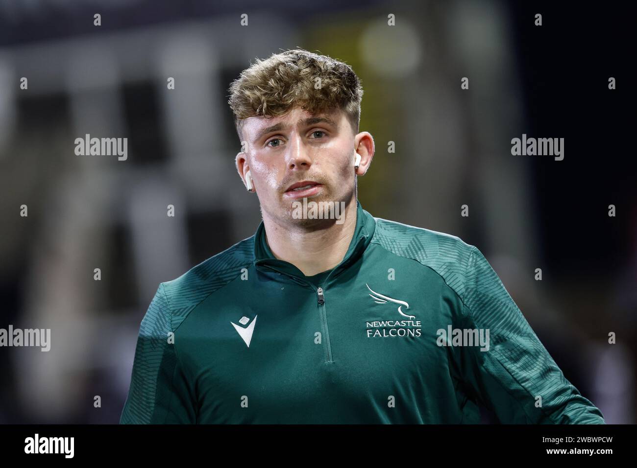 Newcastle, UK. 12th Jan, 2024. Louie Johnson of Newcastle Falcons ...