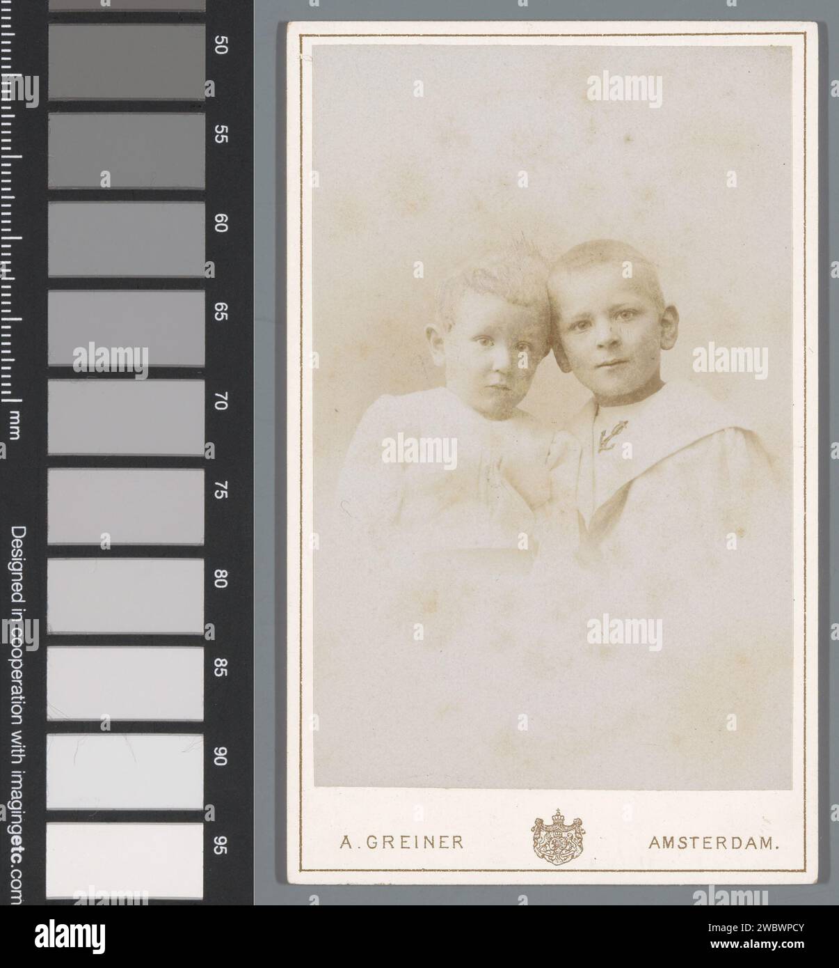 Portrait of two unknown boys, Albert Greiner, 1880 - 1887 Photograph ...