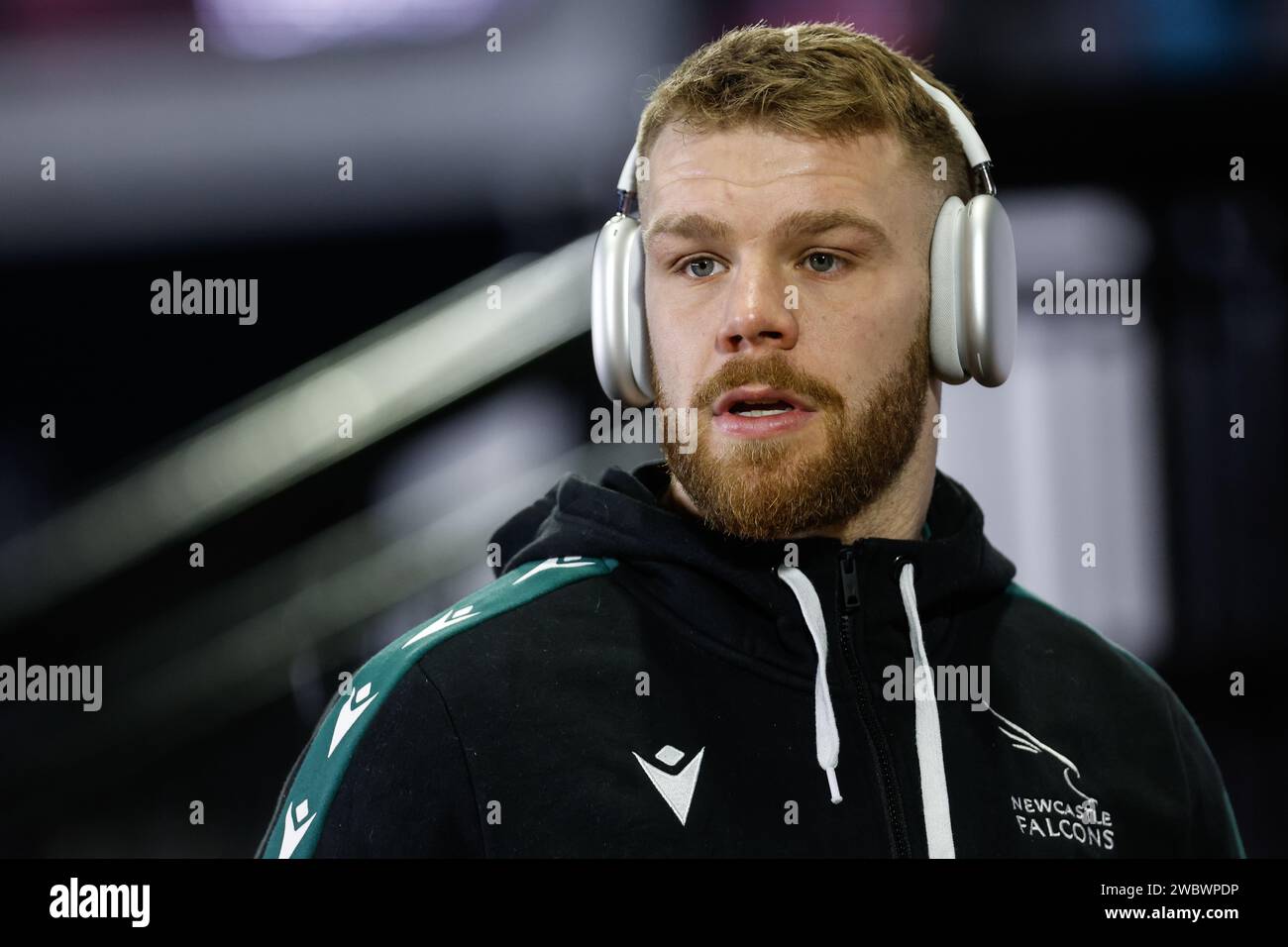 Newcastle, UK. 12th Jan, 2024. Falcons skipper, Callum Chick arriving ...