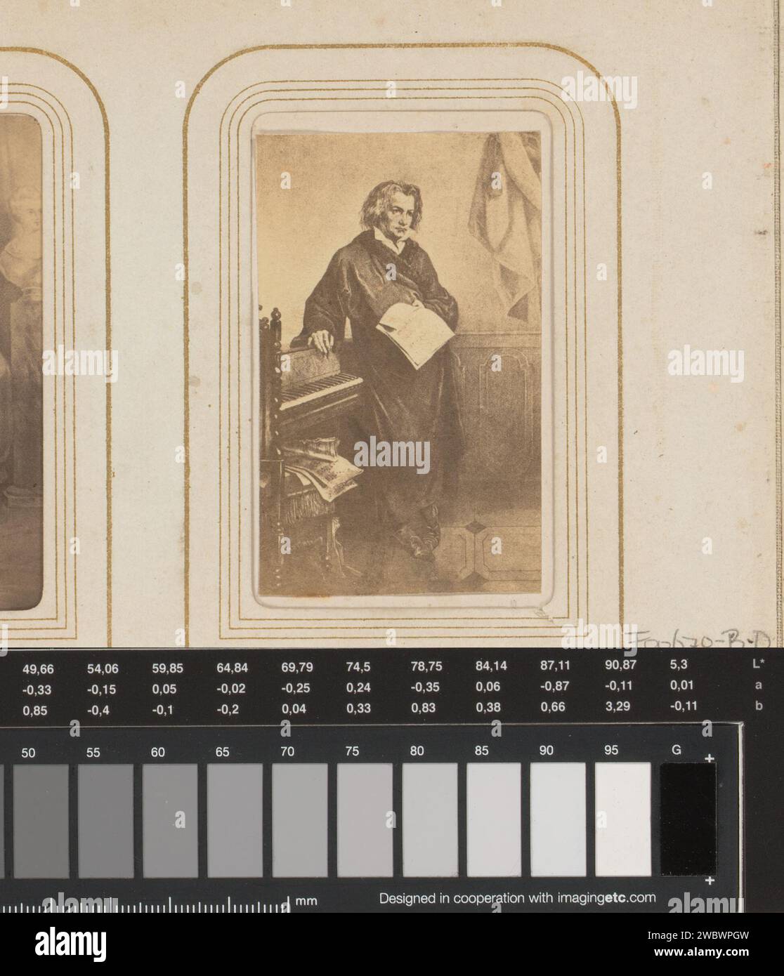 Photo production of a painted portrait of a composer, Anonymous, 1860 ...