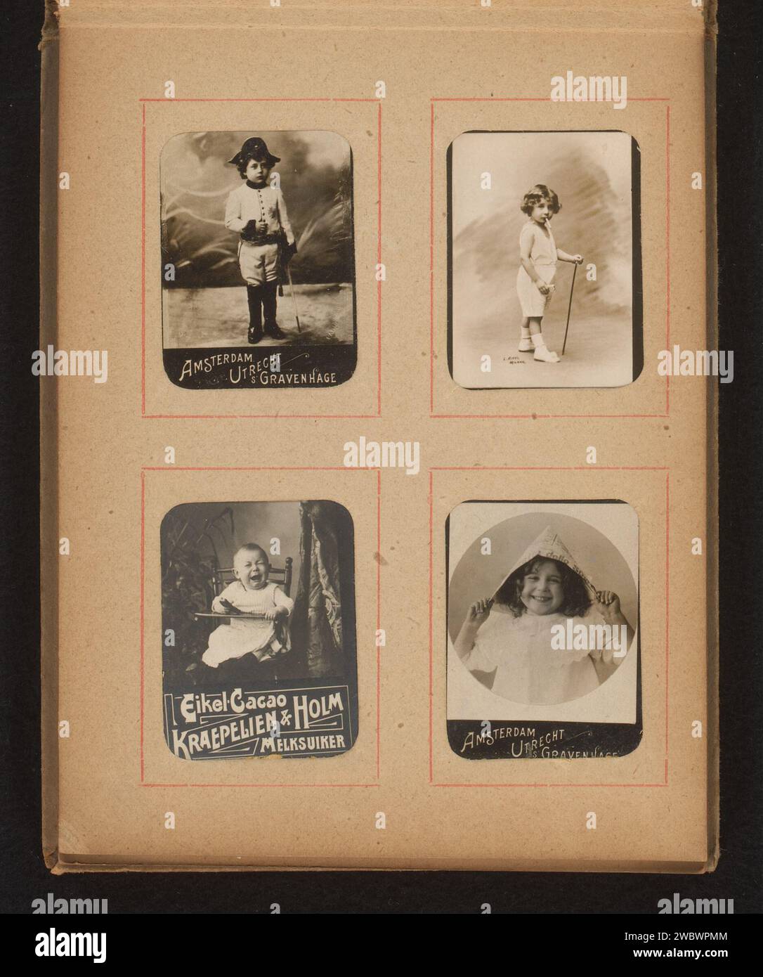 Children's portraits, Anonymous, 1880 - 1920 photograph Four portraits ...