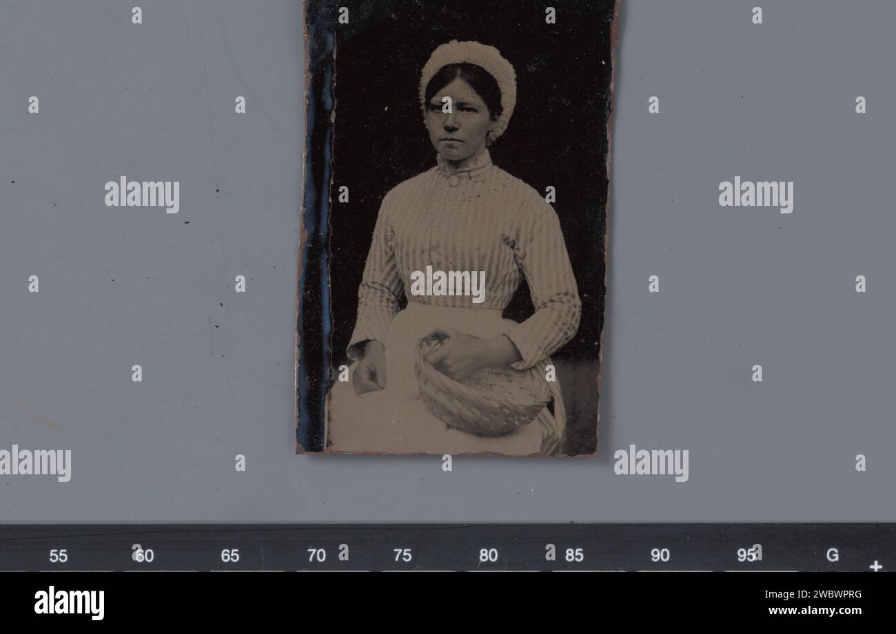 Portrait of an unknown maid, Anonymous, 1855 - 1940 photograph iron ...