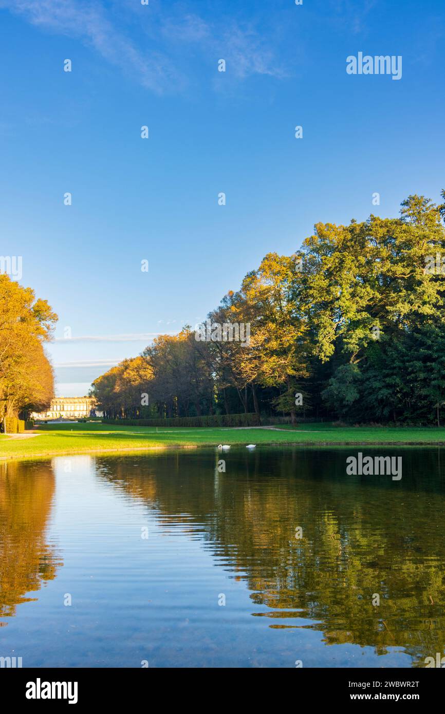 Chiemsee: palace Neues Schloss Herrenchiemsee Castle, park in ...
