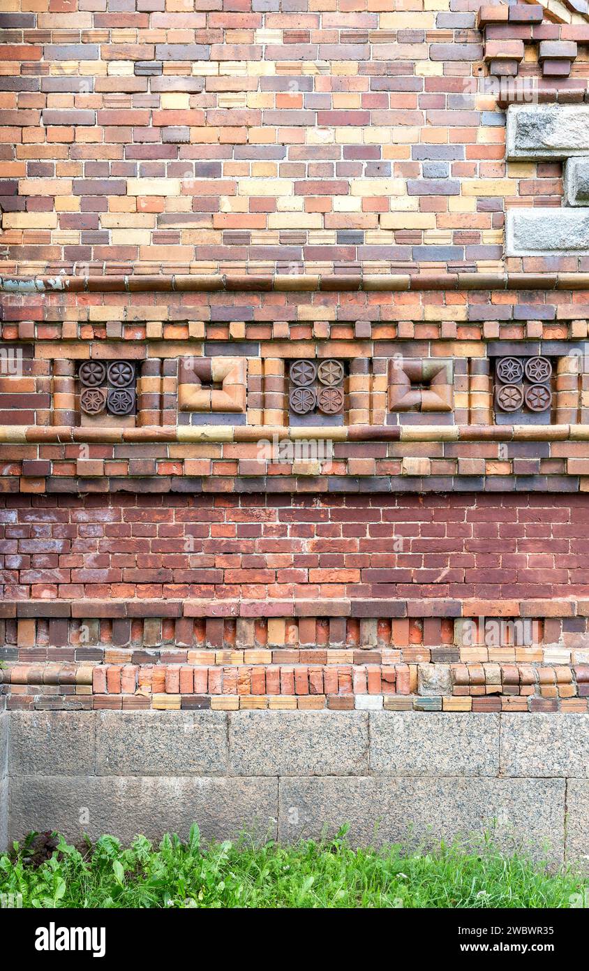 Old red brickwork with decorative pattern of the Cathedral of the ...
