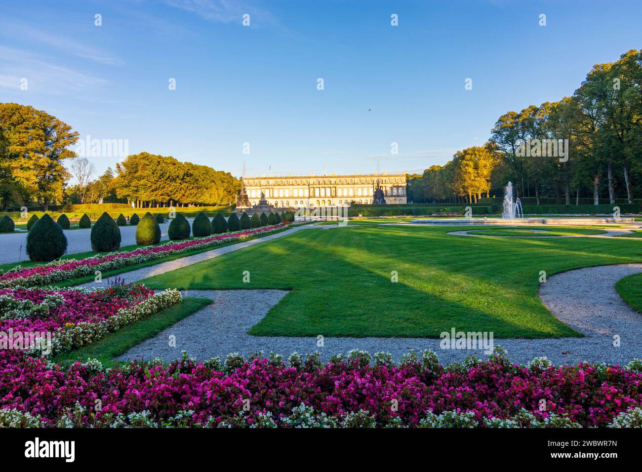 Chiemsee: palace Neues Schloss Herrenchiemsee Castle, park in ...