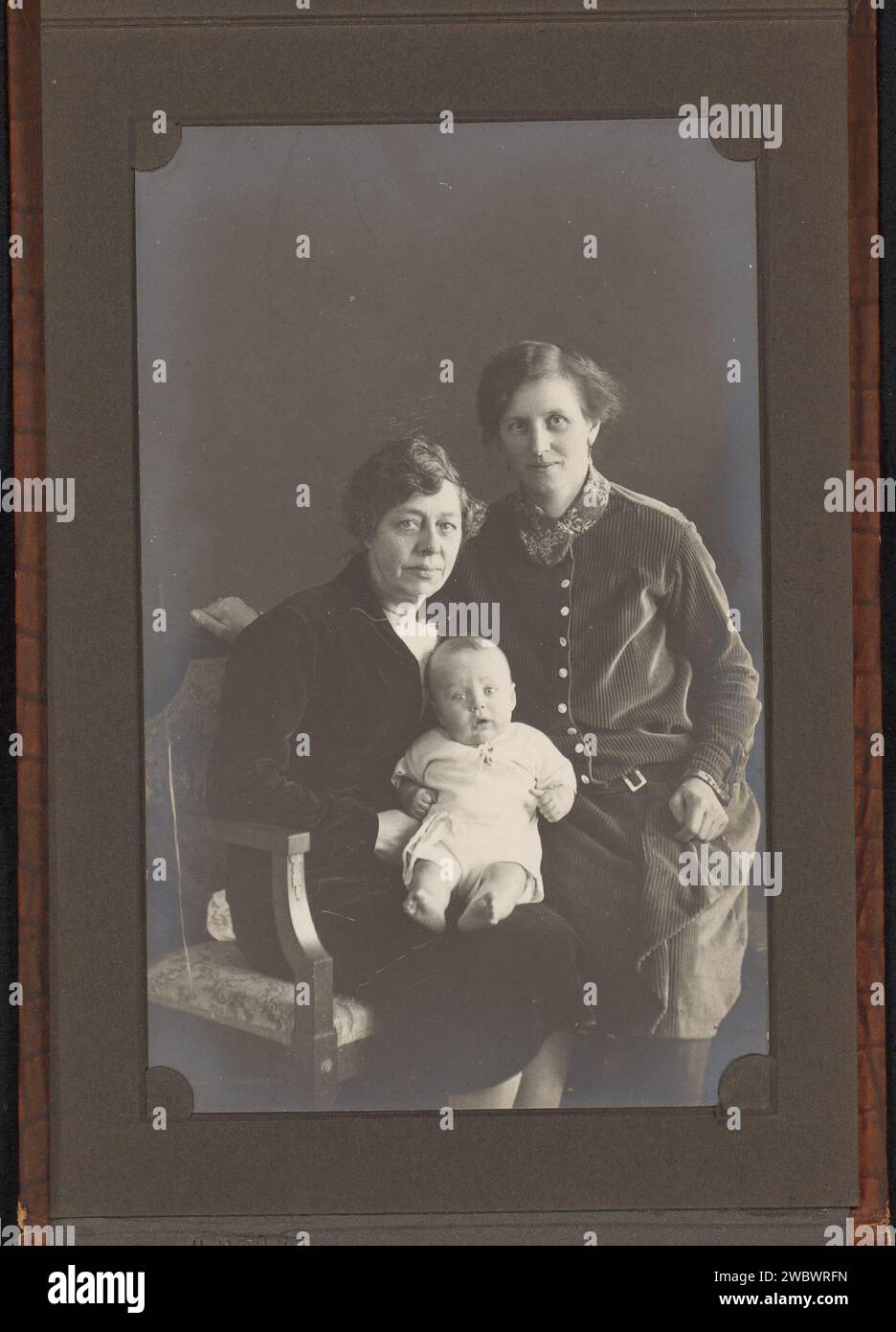 Portrait of two women with a baby, Anonymous, 1930 photograph cardboard ...