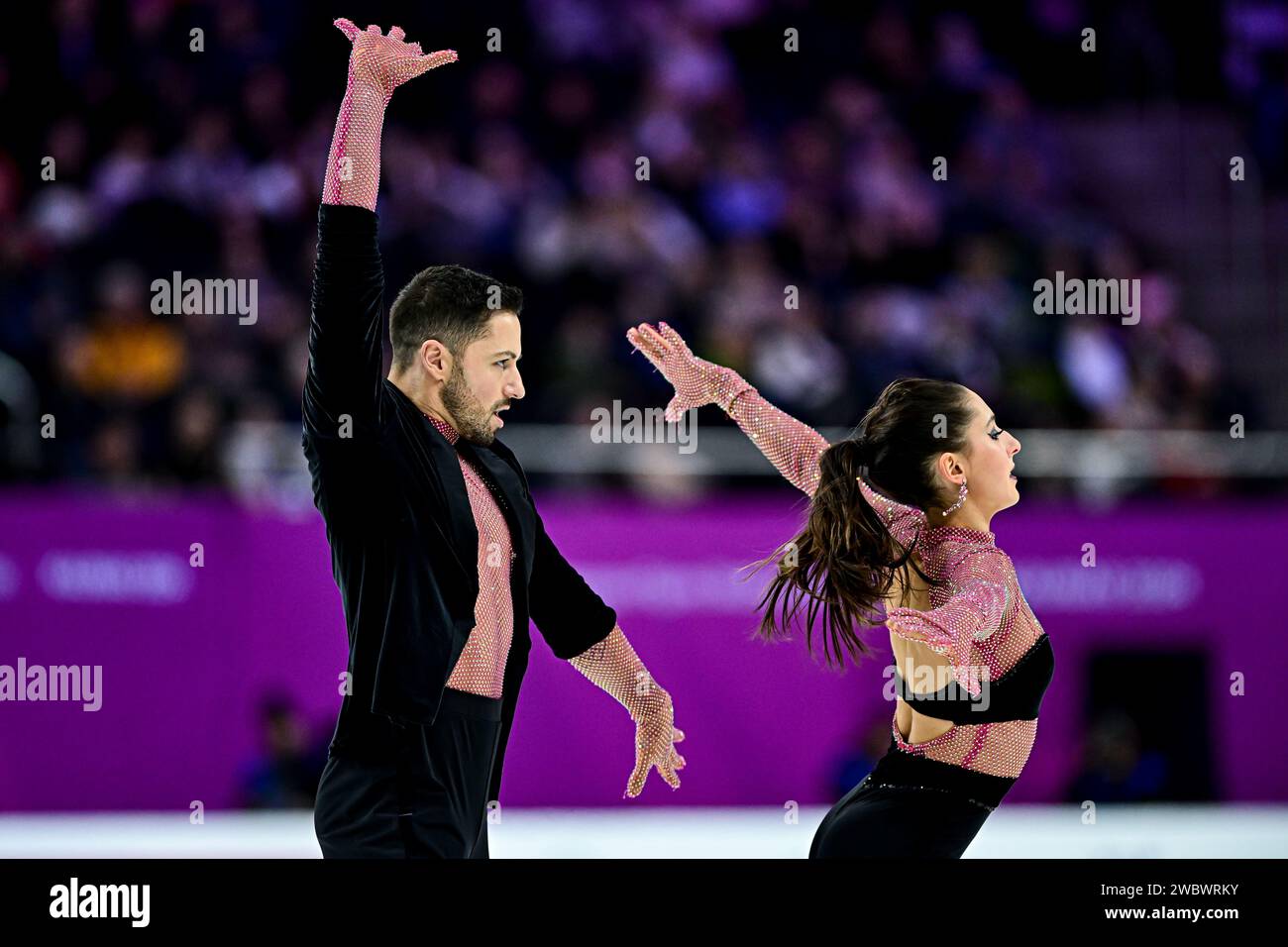 Lilah FEAR & Lewis GIBSON (GBR), during Ice Dance Rhythm Dance, at the ...