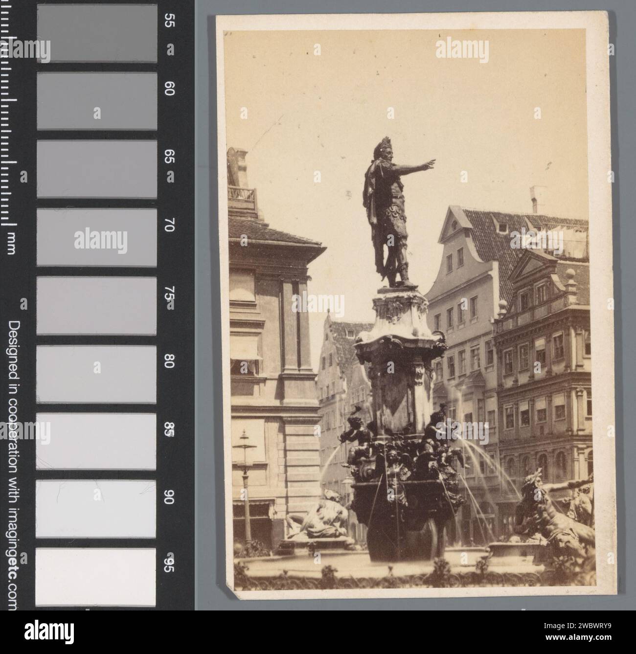 Augustusbrunnen in Augsburg, Ferdinand Brauer, After Hubert Gerards, 1855 - 1885 Photograph ...
