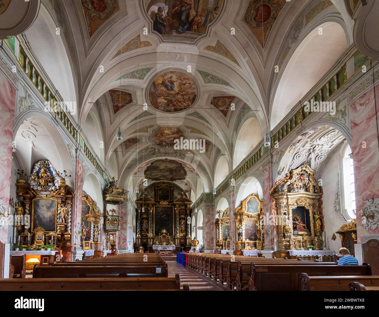 Gars am Inn: Catholic abbey Church Gars am Inn, nave in Oberbayern, Inn ...