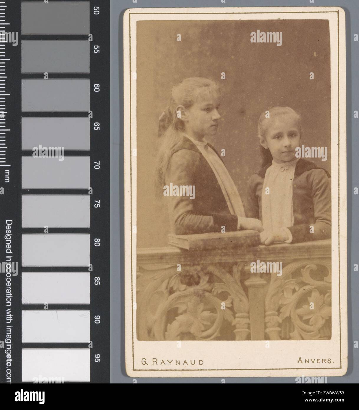 Portrait of two unknown girls, Georges Raynaud, 1882 - 1902 Photograph ...
