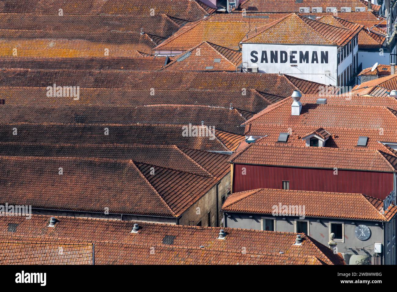 Porto, Portugal-October 4, 2022; High angle view of the port houses ...