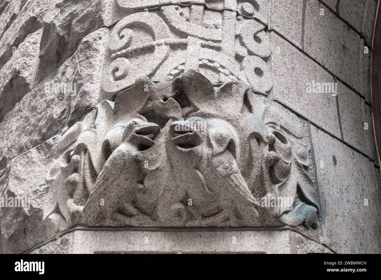Chicago, IL, USA-September 27, 2023; Close up of sculpture of on ...