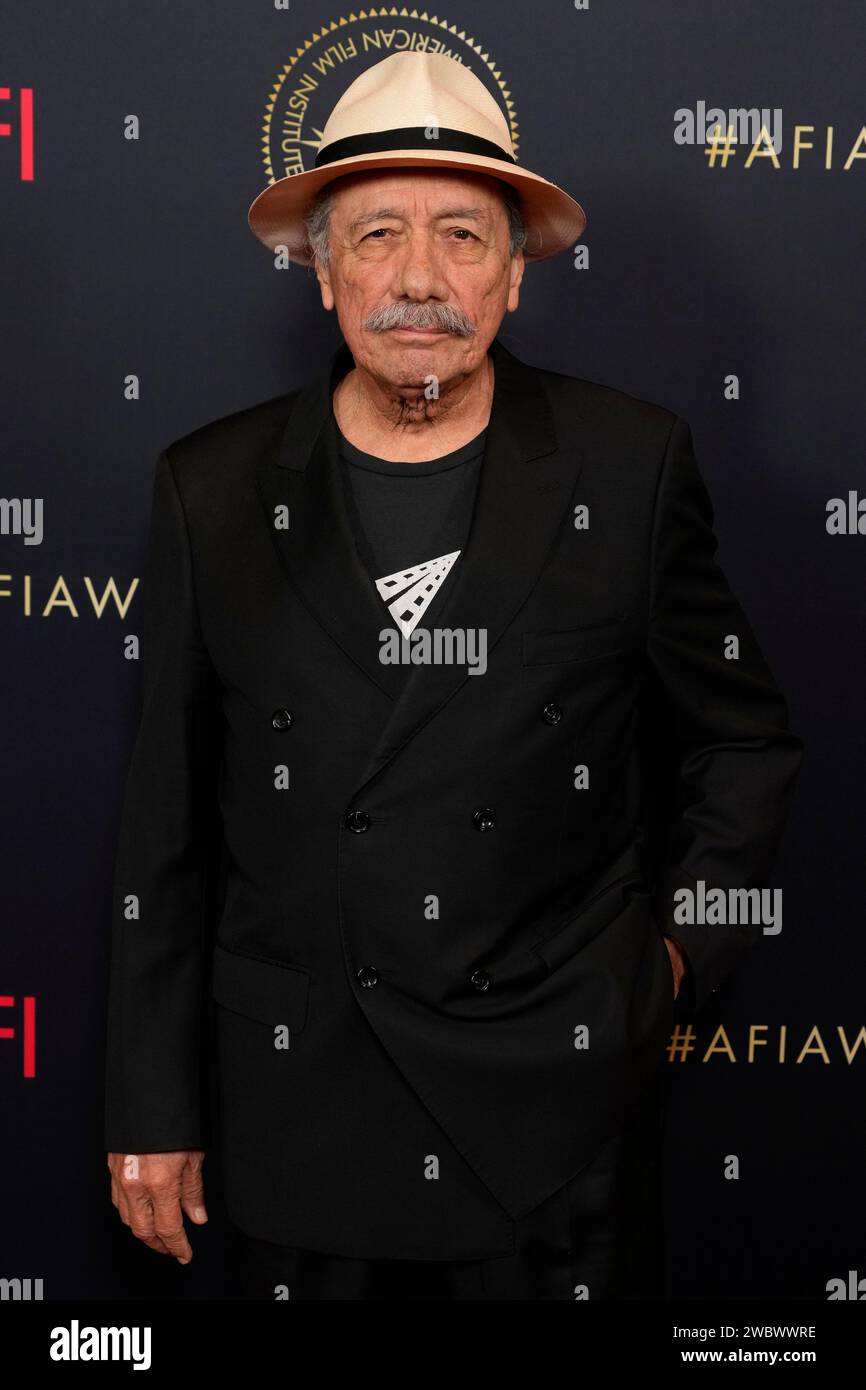 Edward James Olmo arrives at the AFI Awards on Friday, Jan. 12, 2024 ...