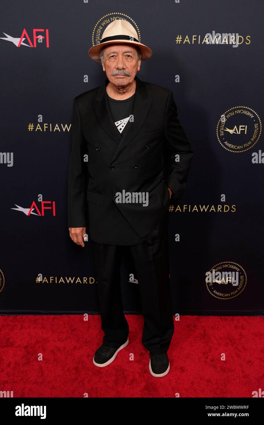 Edward James Olmo arrives at the AFI Awards on Friday, Jan. 12, 2024 ...