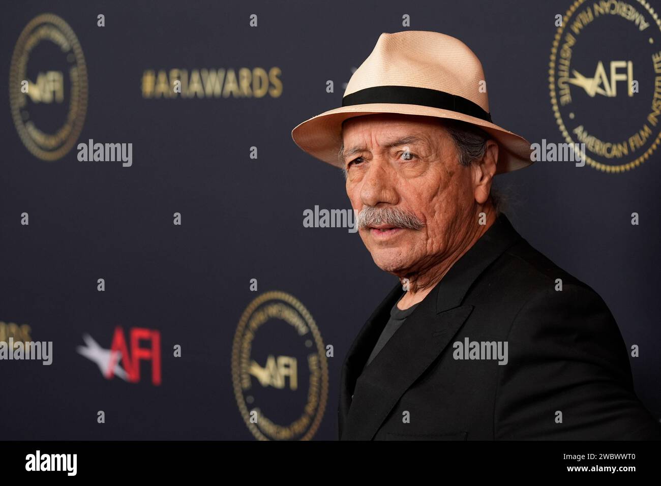 Edward James Olmo arrives at the AFI Awards on Friday, Jan. 12, 2024 ...