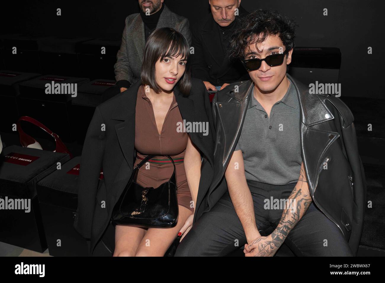 Milan, Italy. 12th Jan, 2024. Milan, Men's Fashion, Autumn Winter 2024-2025. Gucci fashion show ...