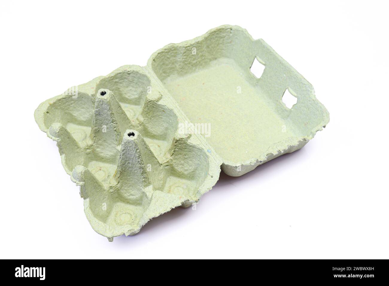 Empty six eggs carton box container isolated on white background Stock ...