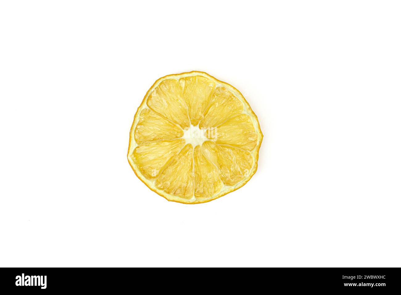 Single dry lemon slice isolated on white background Stock Photo - Alamy