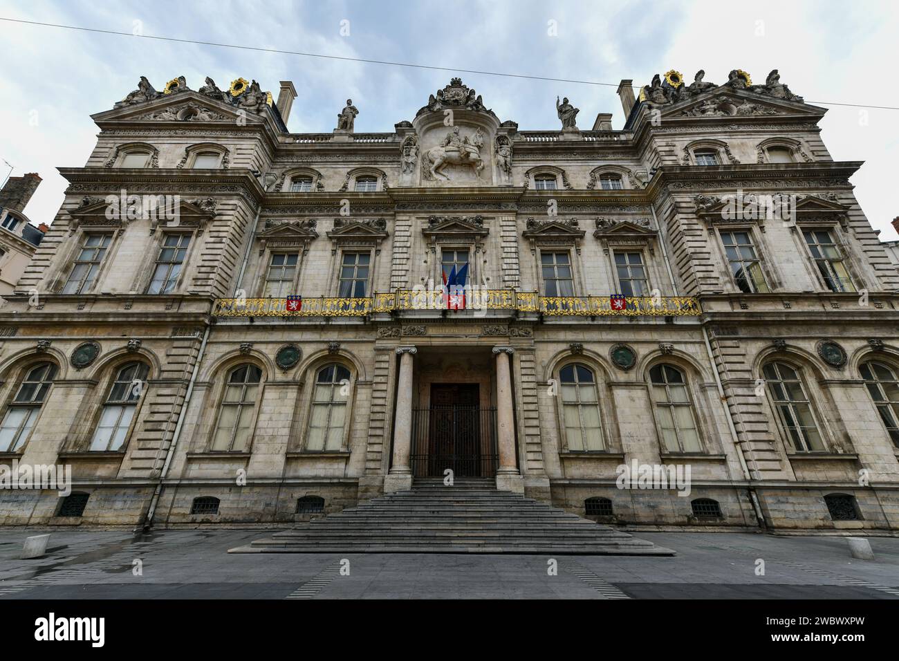 Hotel de Ville of Lyon, France. The city hall of Lyon, France, and one ...