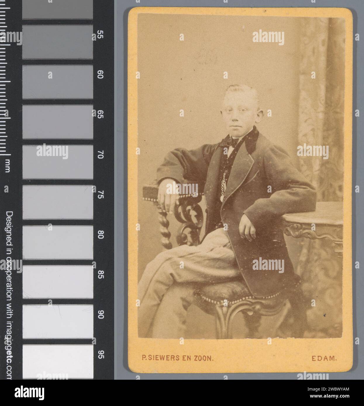 Portrait of Simon Bark, sitting at the table, P. Siewers & Son, 1877 ...
