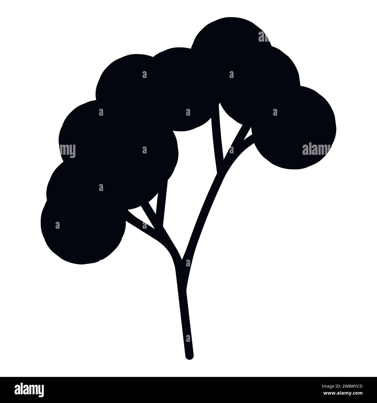 Black and white template tree icon. Vector symbol sign isolated on ...