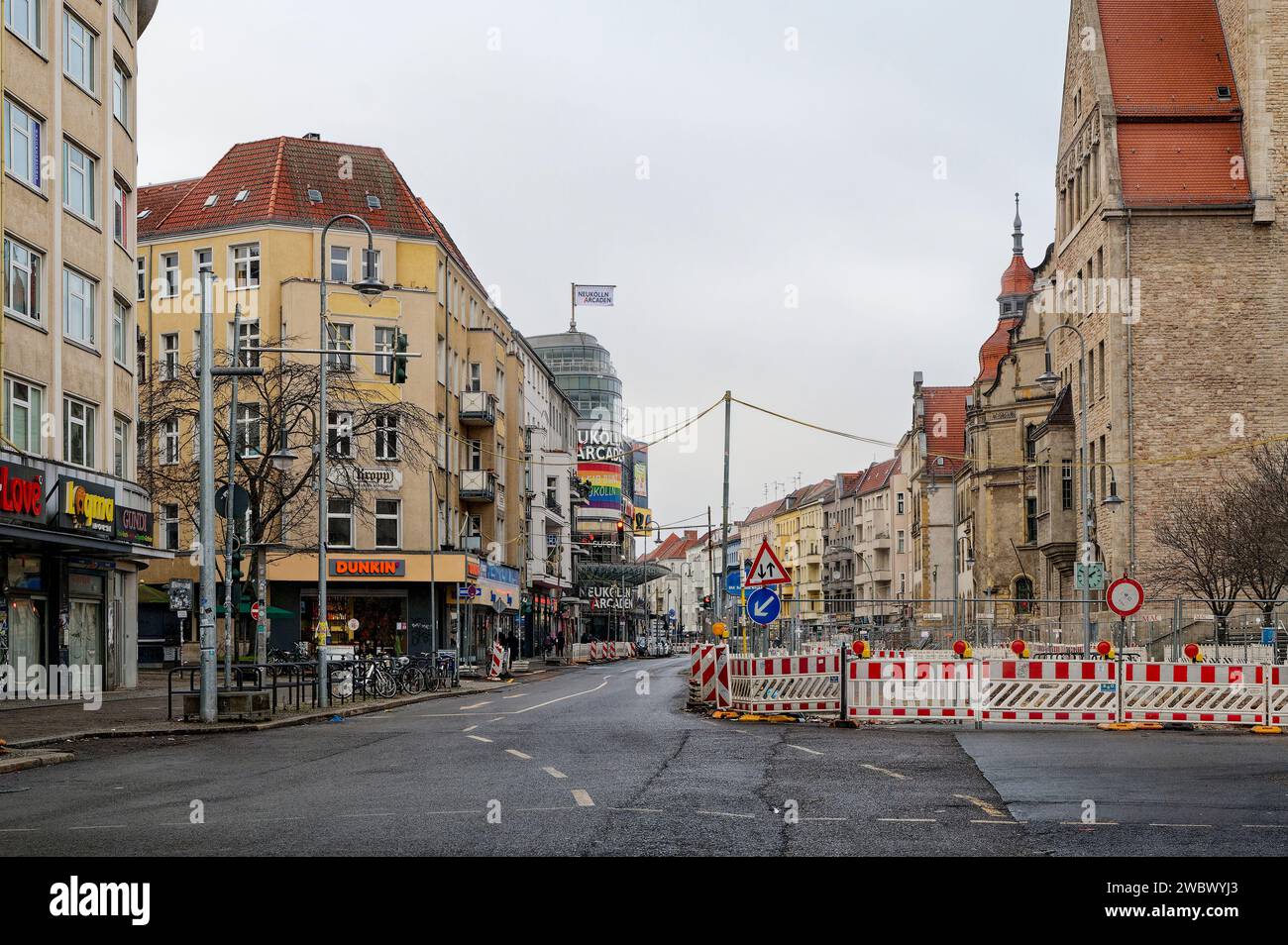 Berlin, Germany - January 1, 2024: Cityscape with a main street in ...