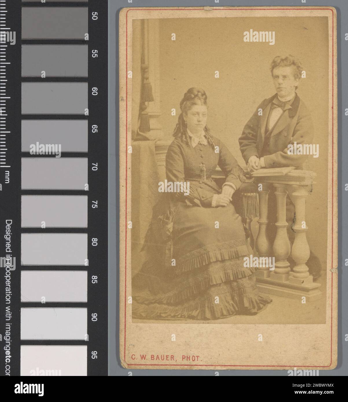 Portrait of an unknown man and wife, Carl Wilhelm Bauer, 1873 - 1908 ...