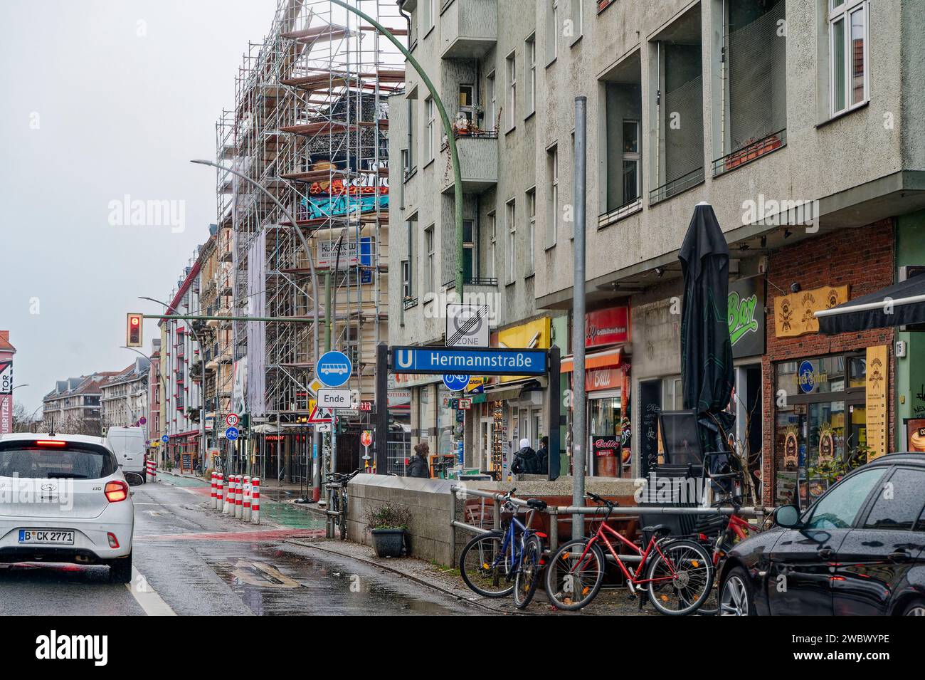 Berlin, Germany - January 1, 2024: Cityscape with a main street in ...