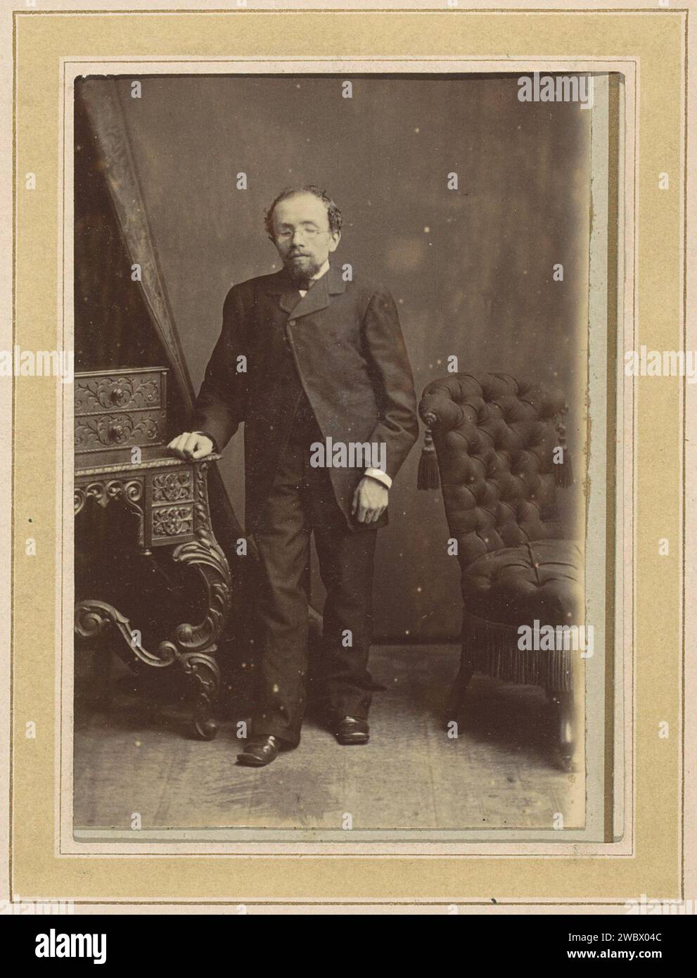 Portrait of a man with glasses and a beard, Albert Greiner, c. 1870 - c ...