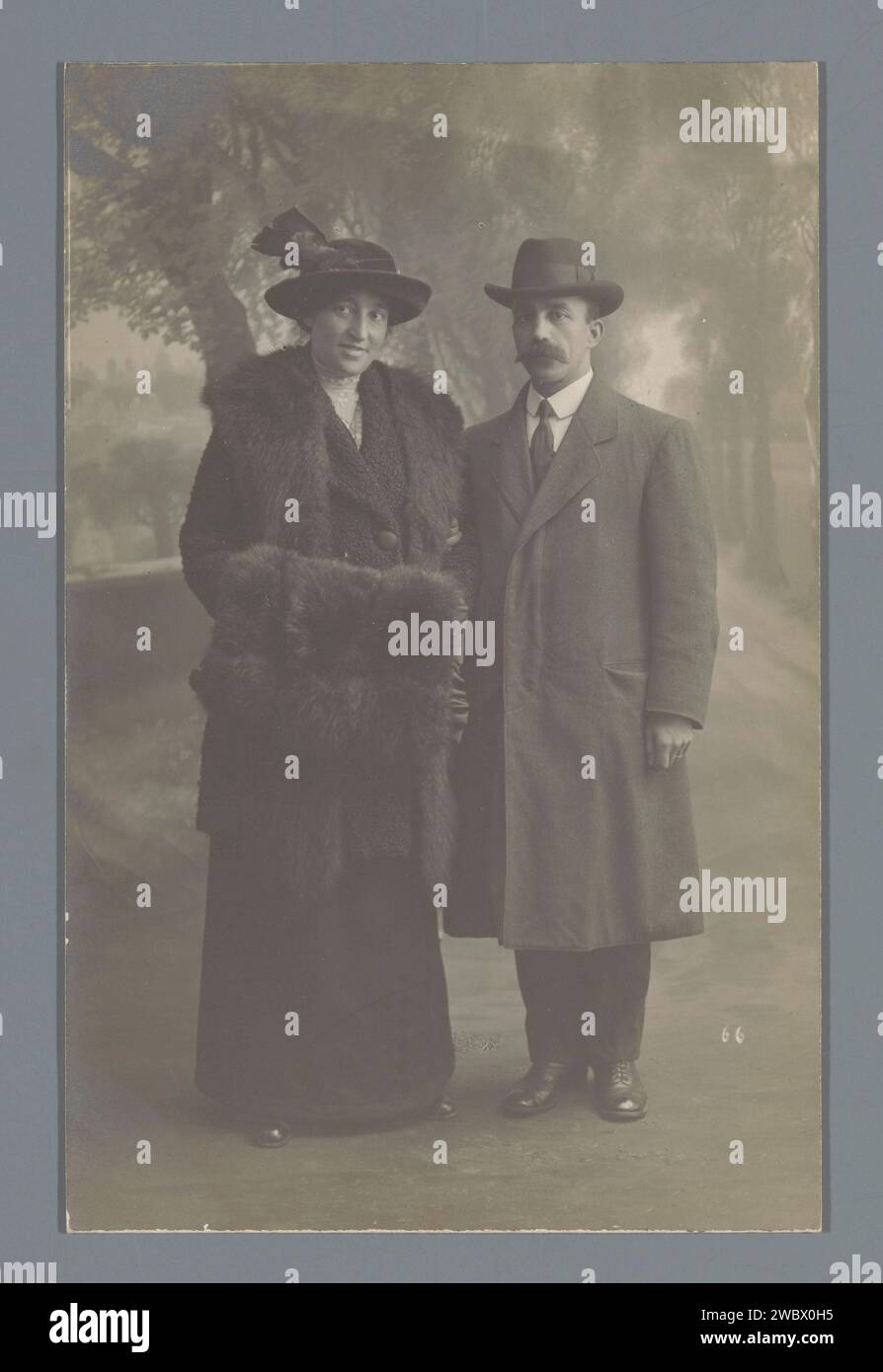 Studio portrait of an unknown man and wife, Atelier Princess, in or ...
