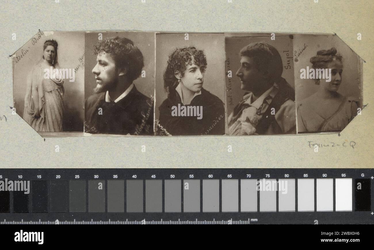 Five portraits of singers and actors: Adelin Diedl, Albert Lambert Fils ...