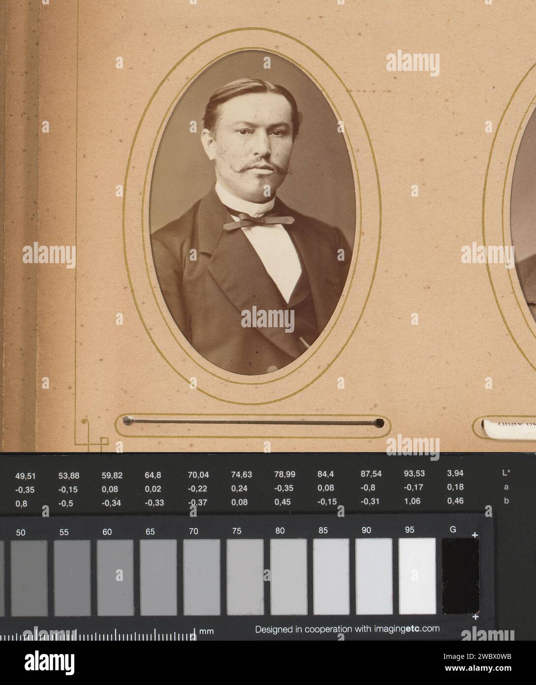 Portrait of a man with mustache and butterfly bow, B. Obrist, 1860 ...