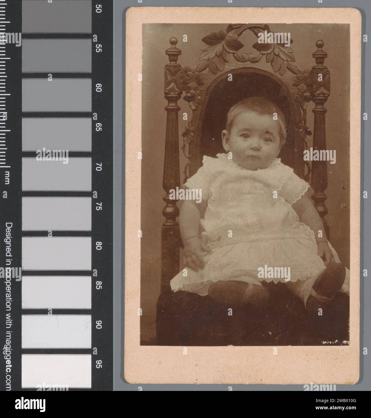Portrait An unknown baby on a chair, Anonymous, 1880 - 1914 Photograph ...